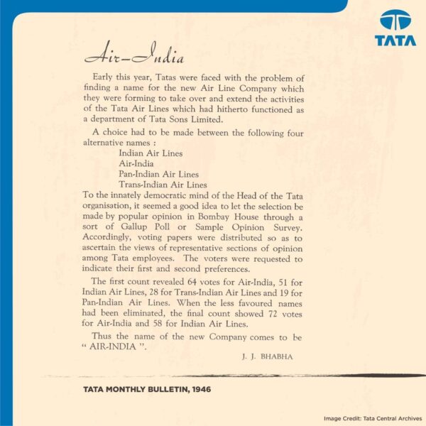 Air India: Tata Group Reveals How Airline Got Its Name 75 Years Ago ...