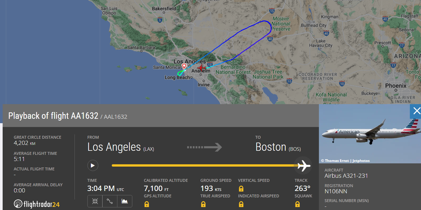 American Airlines Los Angeles to Boston Flight Declares Emergency Amid ...