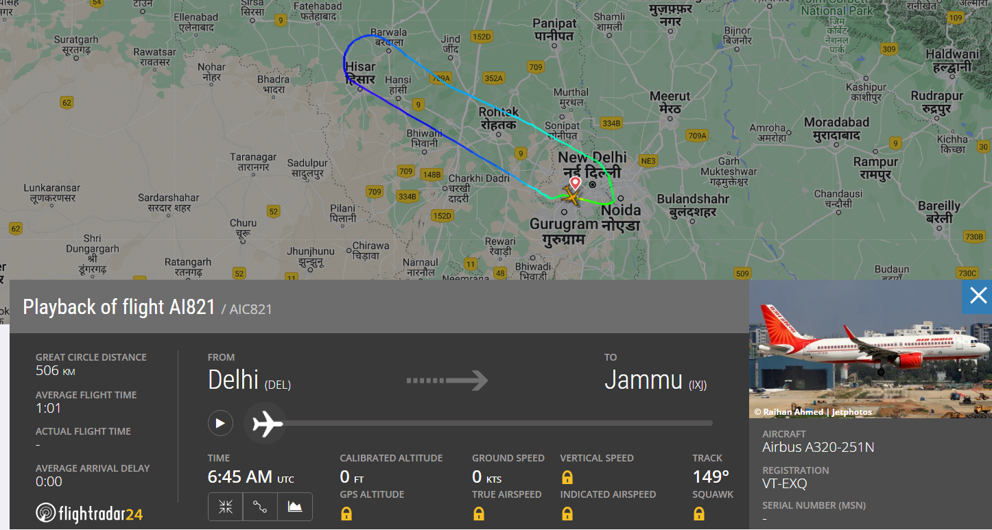 Air India Delhi to Jammu Flight Faces Engine Problems, Makes Emergency ...