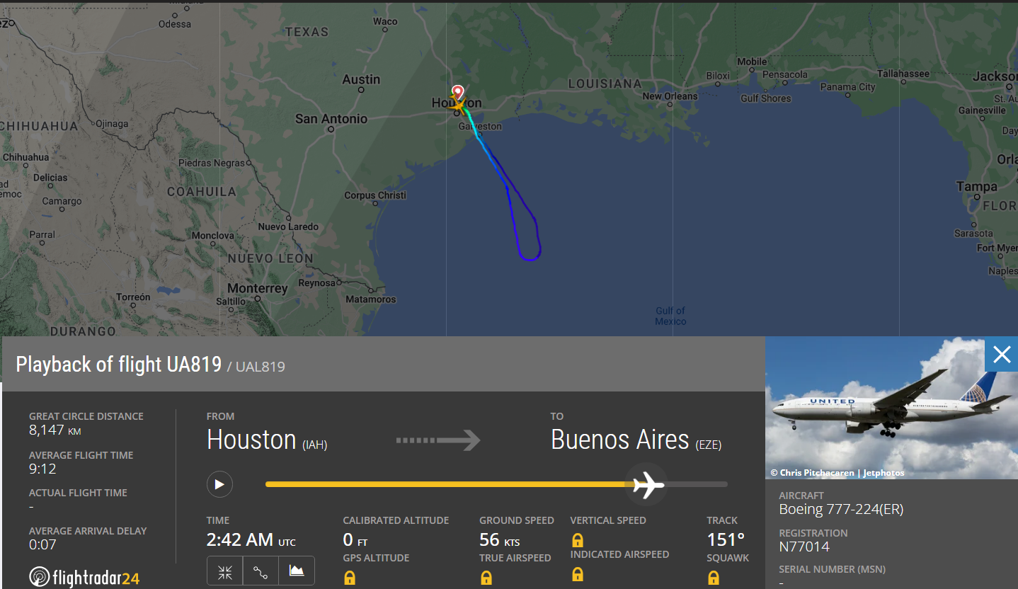 United Flight to Buenos Aires Made a U-Turn to Houston - Aviation A2Z