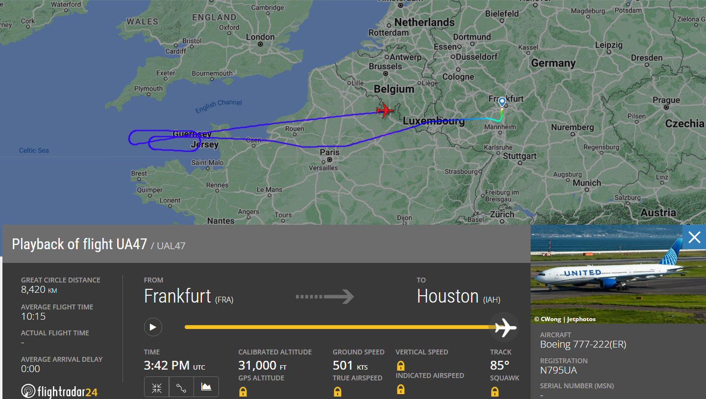 United 777 Frankfurt to Houston Flight Declares An Emergency - Aviation A2Z
