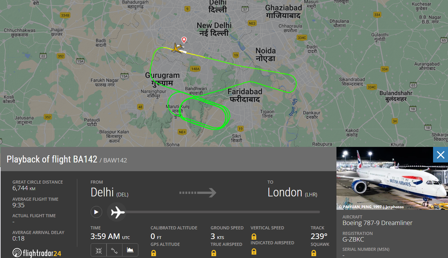 British Airways Flight Makes An Emergency Landing at New Delhi ...
